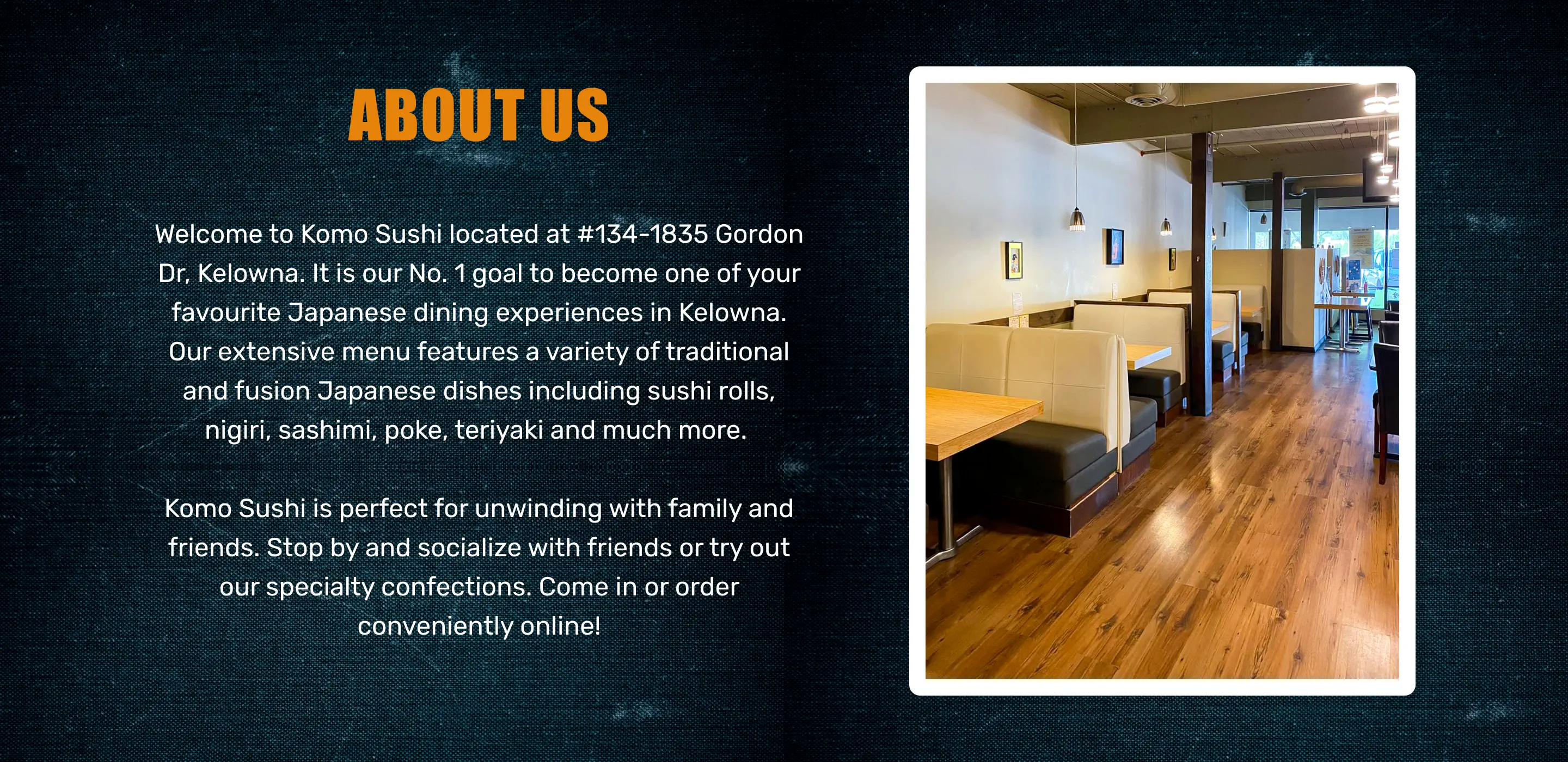 Komo Sushi | Japanese Restaurant in Kelowna | Order Online